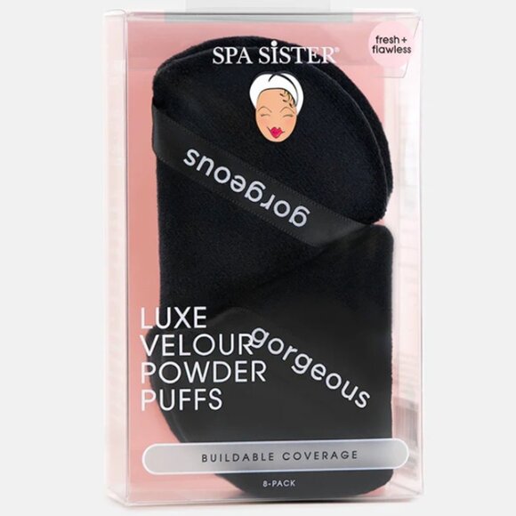 Spa Sister | Makeup | New Spa Sister Luxe Velour Powder Puffs 8pc Black ...